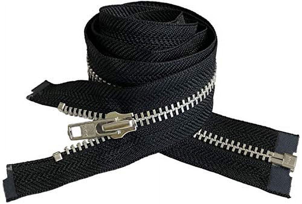 #7 Aluminum Medium Weight Black Metal Separating YKK Jacket Zipper ...