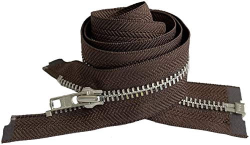 #7 Aluminum Medium Weight Brown Metal Separating YKK Jacket Zipper ...
