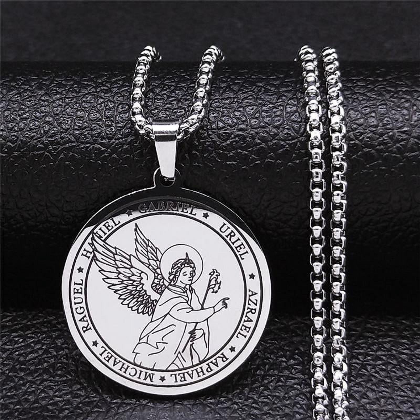 7 Archangel Stainless Steel Chain Necklaces Men Women Pendant Jewelry ...