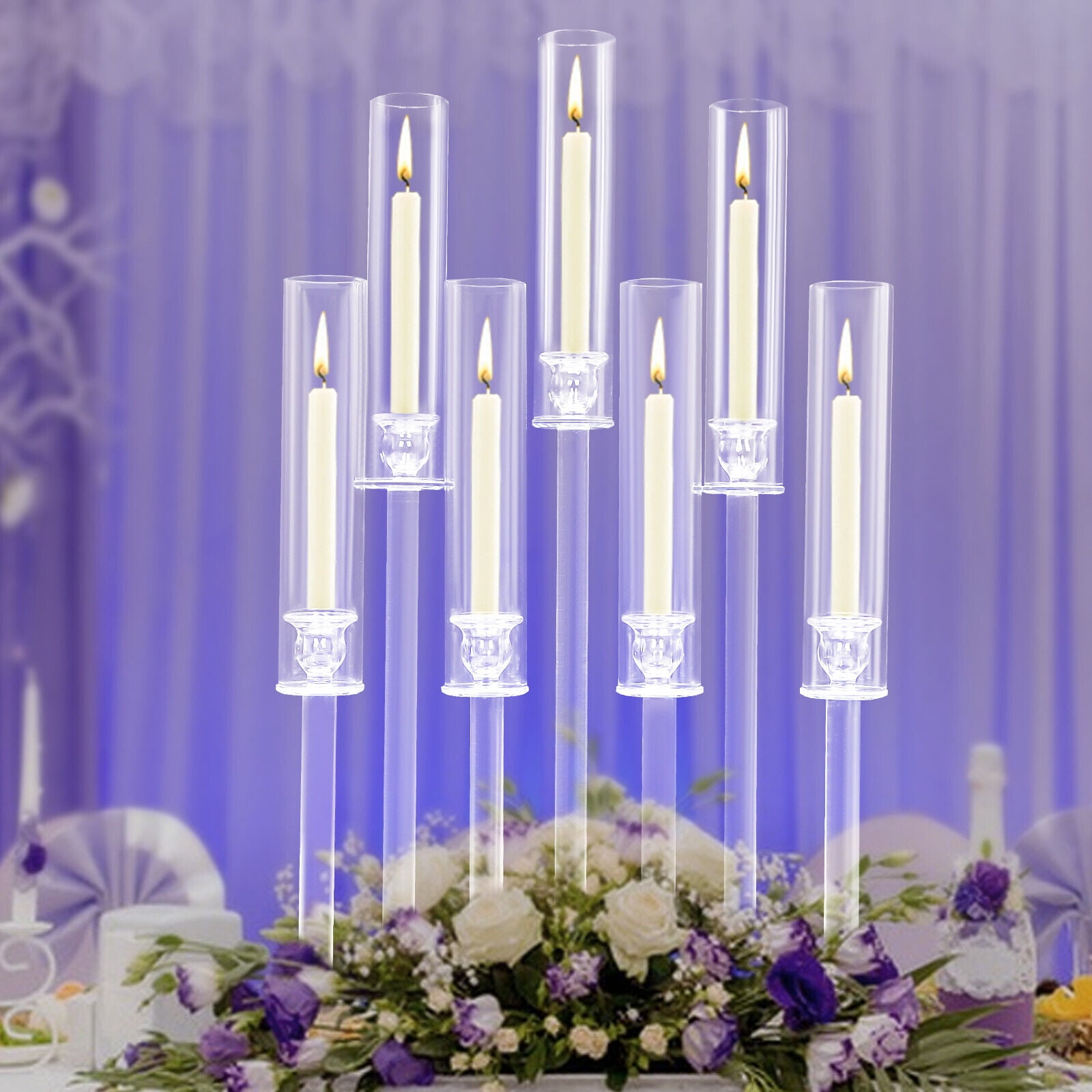 7 Arms Candlestick Holders Candle Holders, Freestanding Candelabra for ...