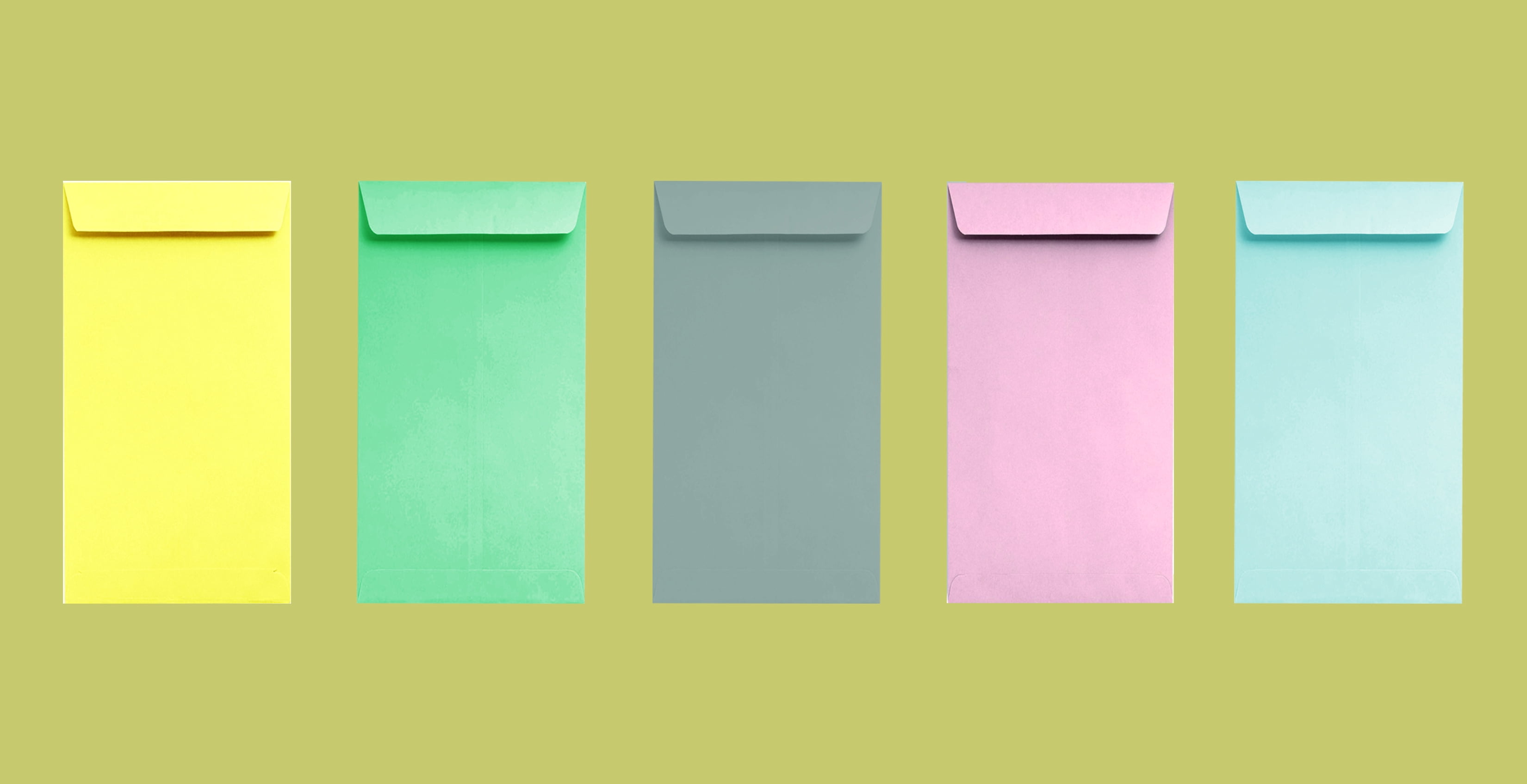 #7 Assorted Colored Envelopes, 3-1/2" X 6-1/2", 24lb, 500/Box, 5 Colors ...