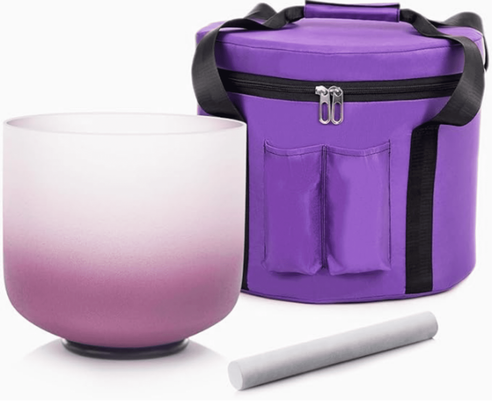 7"B Crown Chakra 432hz Half Purple Frosted Quartz Crystal Singing Bowl With Bag - Walmart.com