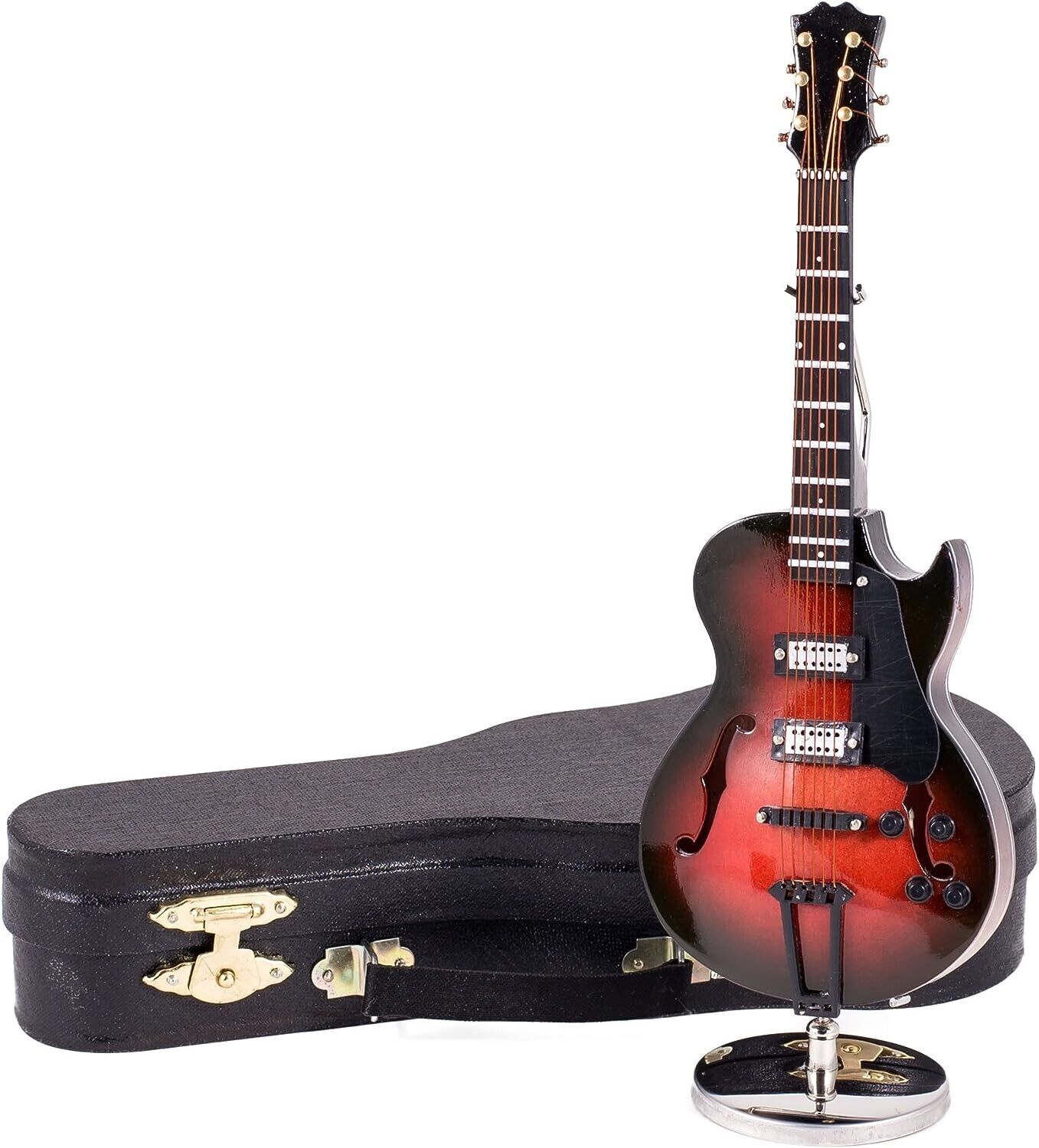 7" BROWN ELECTRIC GUITAR Miniature Musical Instrument Figurine ...