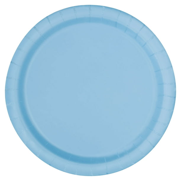 Way To Celebrate! Light Blue Paper Dessert Plates, 7in, 24ct - Walmart ...