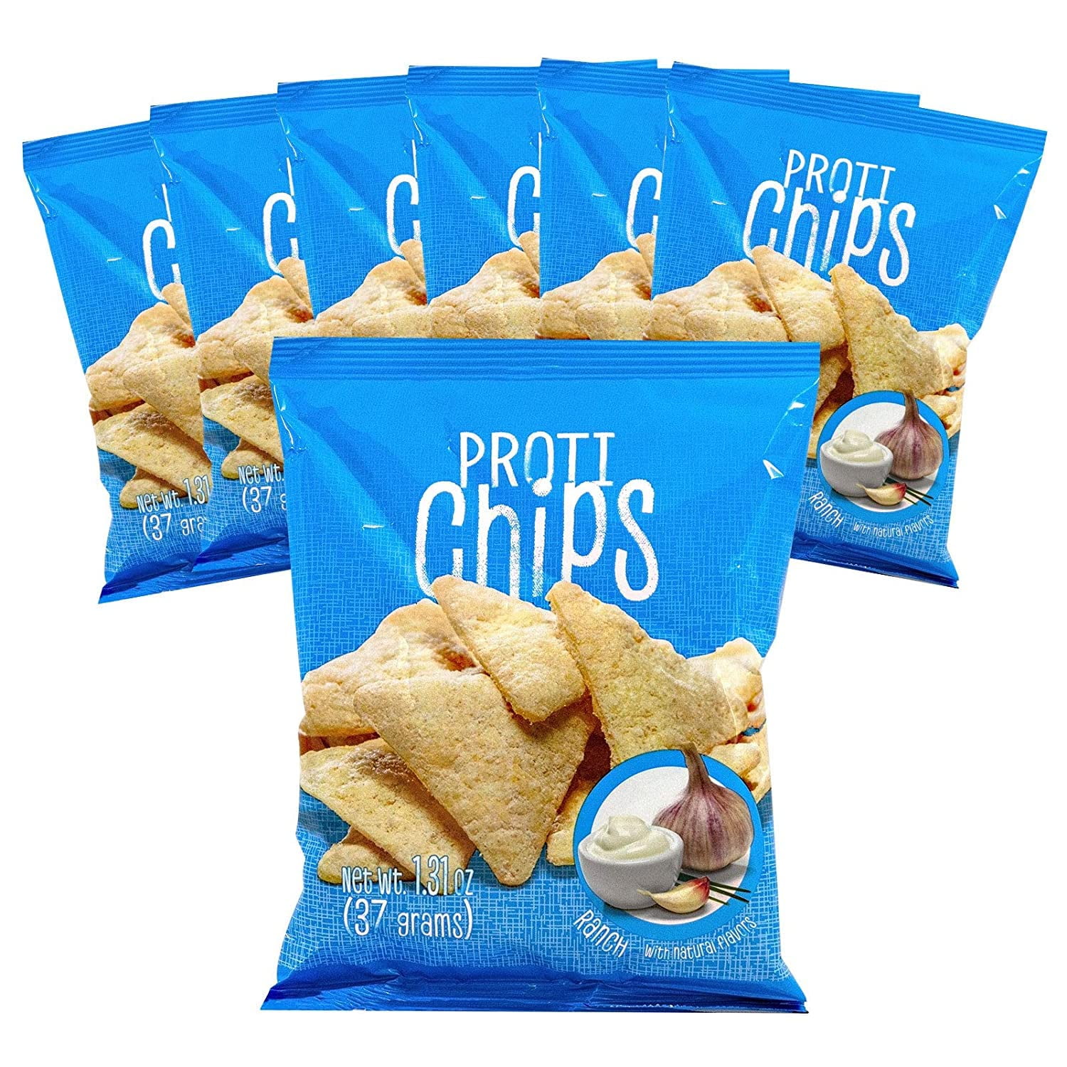 7 Bag Pack High Protein Proti Chips, High Fiber, Low Calorie, Low Carb ...