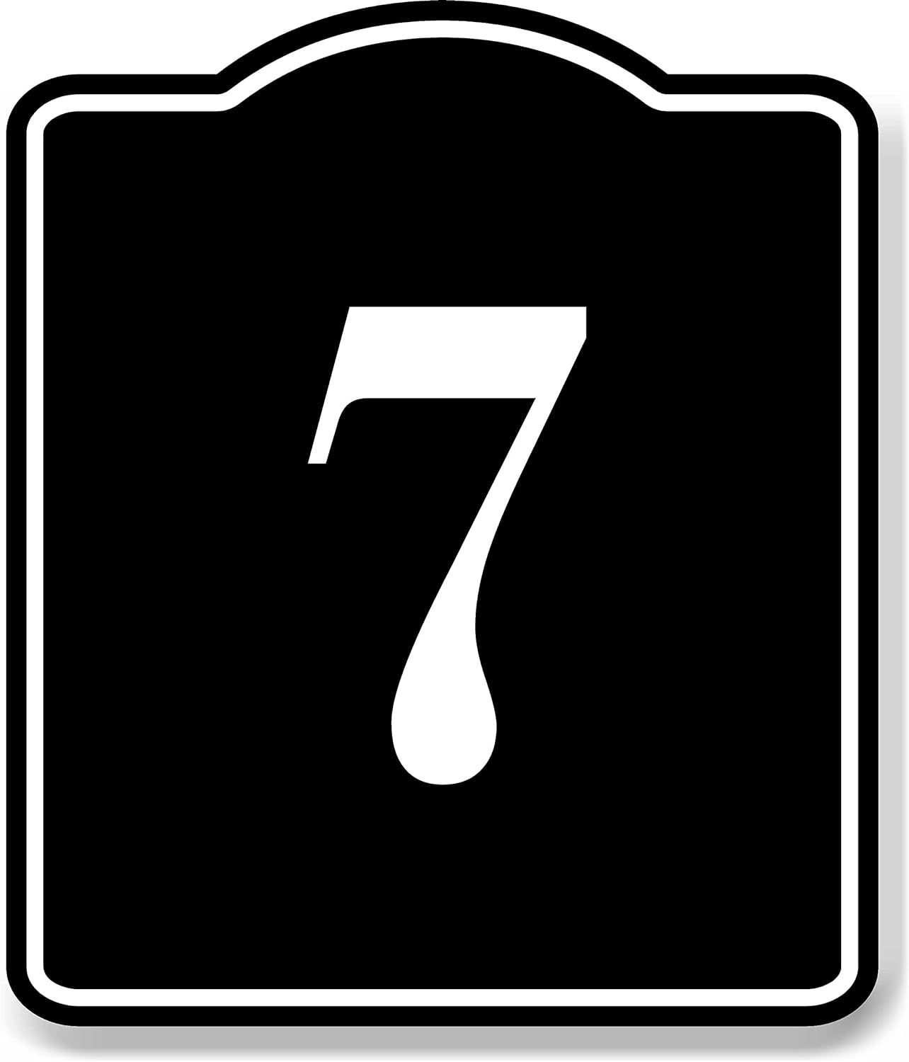 7 Bay Garage Door Plate Field Lane Gate Number BLACK Aluminum Composite ...