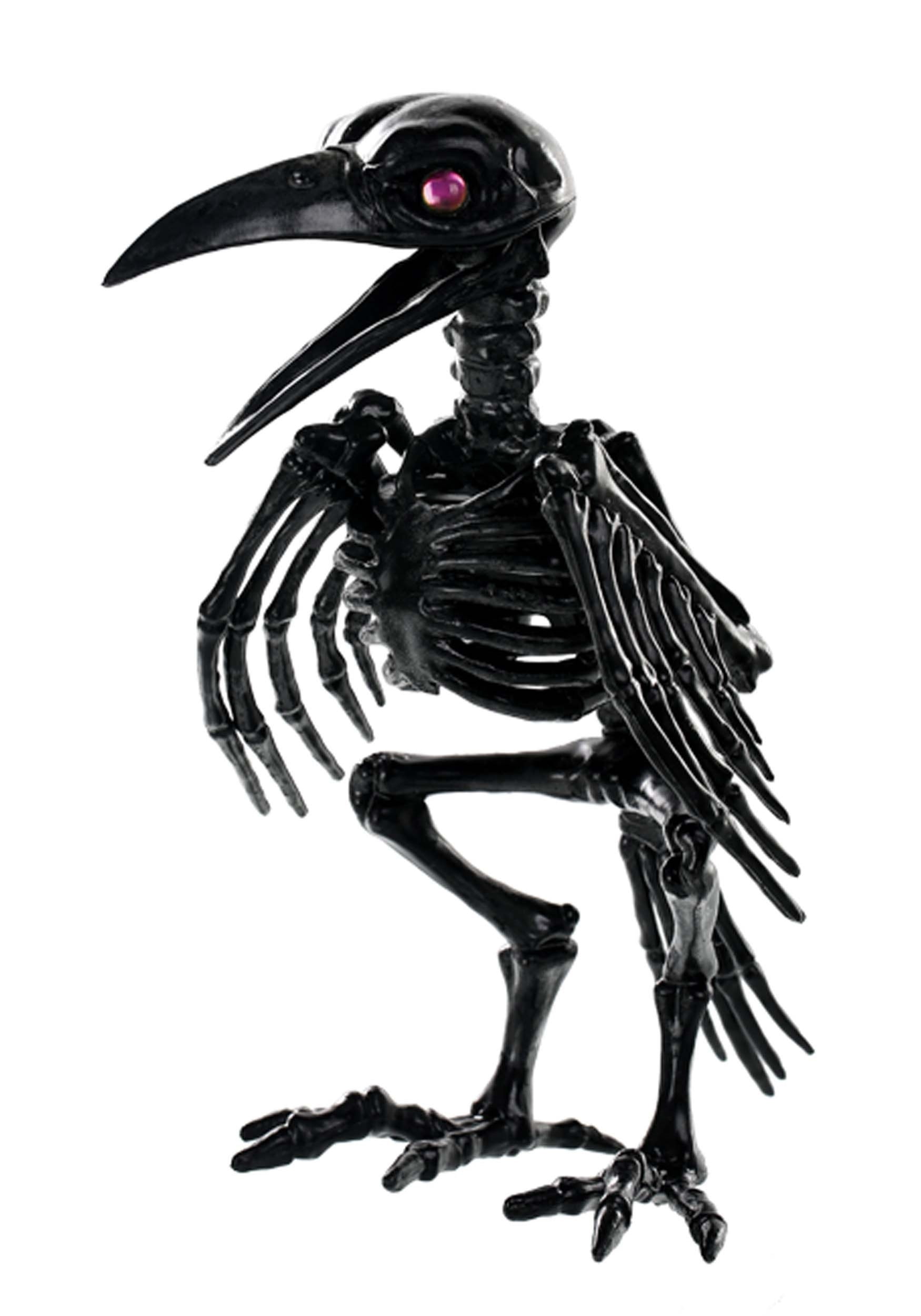 7" Black Crow Skeleton with Crystal Eyes Decoration - Walmart.com