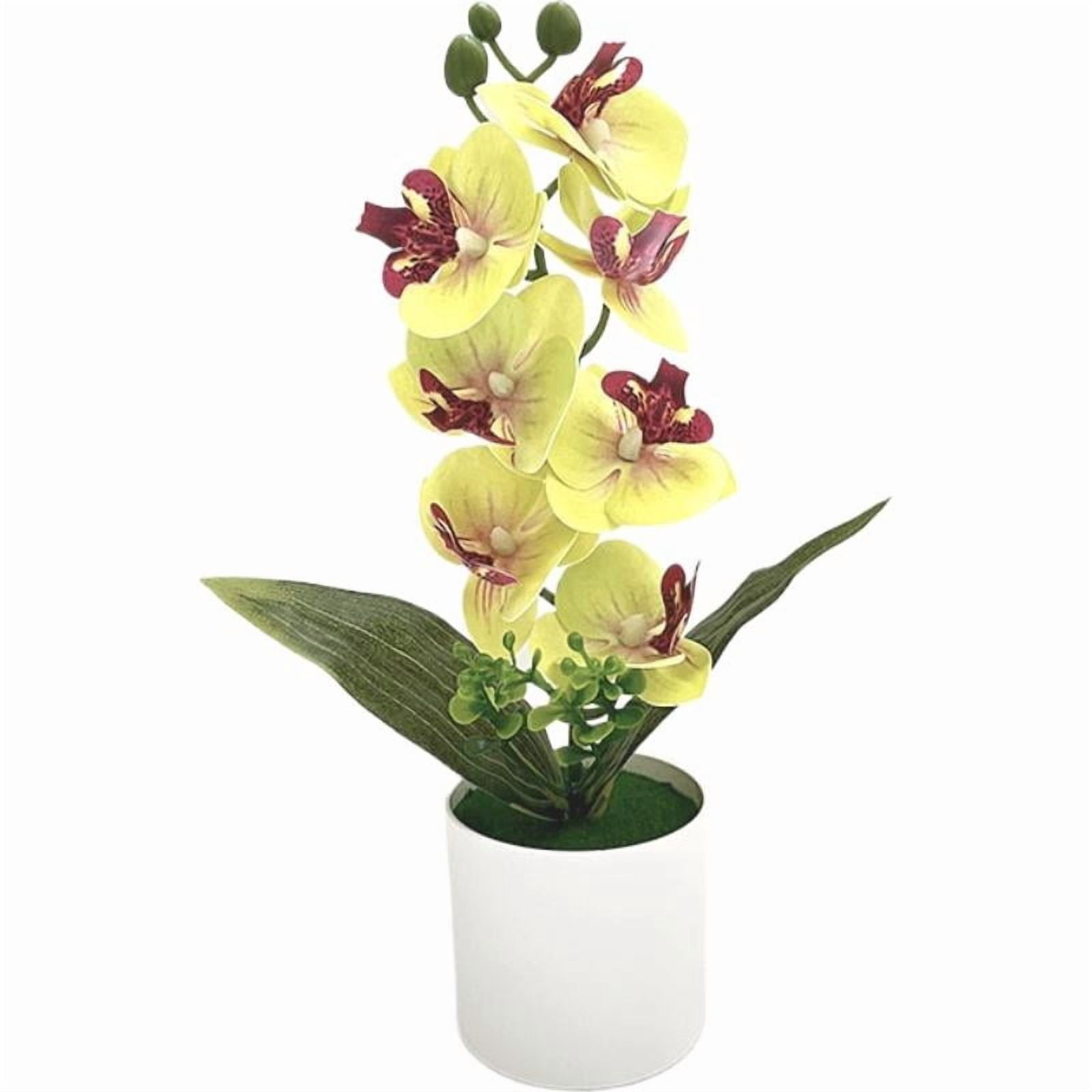 7 Blooms Artificial Phalaenopsis Orchid Potted Arrangement, New Chinese ...