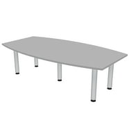 7X4 Racetrack Shaped Conference Table Power And Data Square Metal Base ...