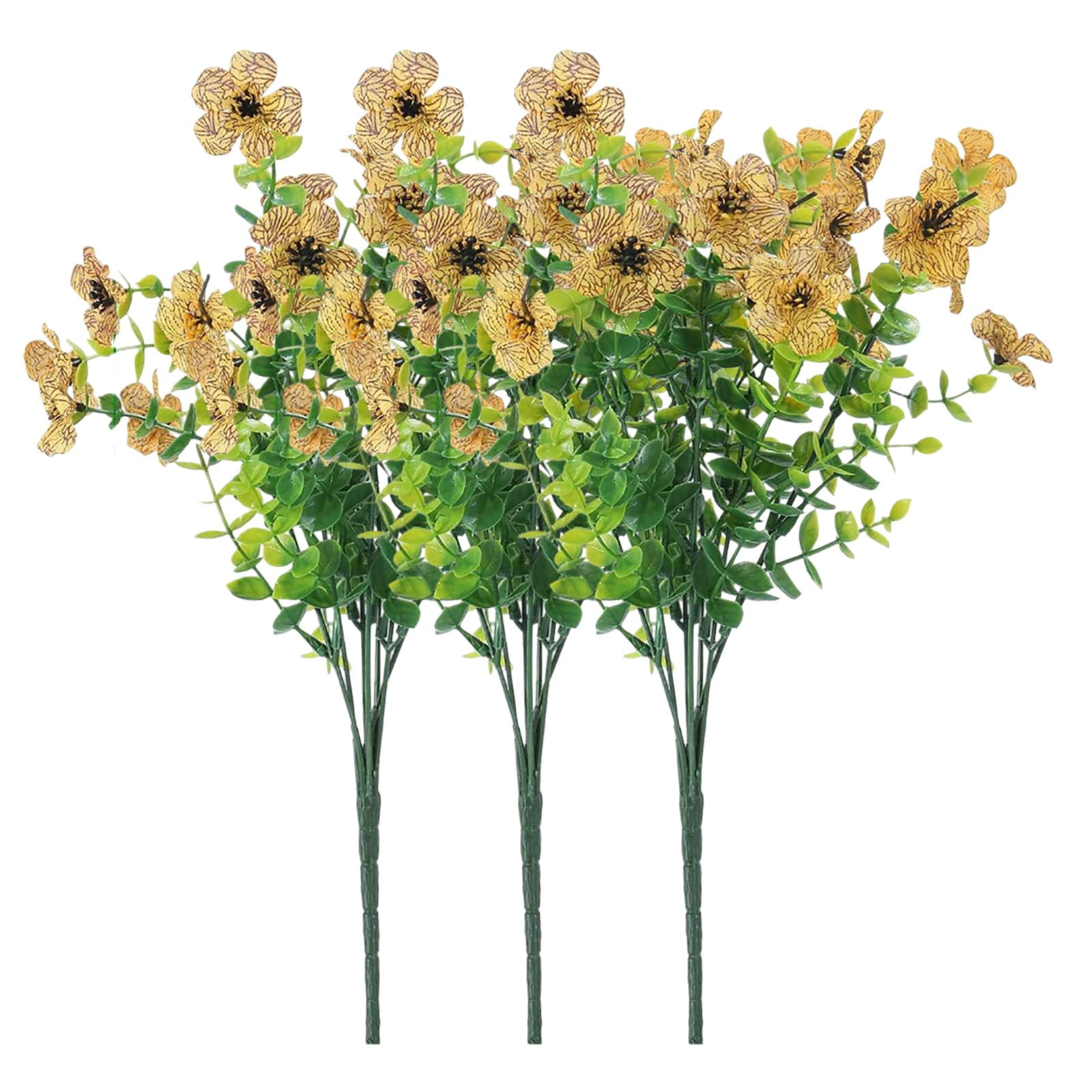 7 Bundles Artificial Flowers for Outdoors Silk Flowers for Outside ...