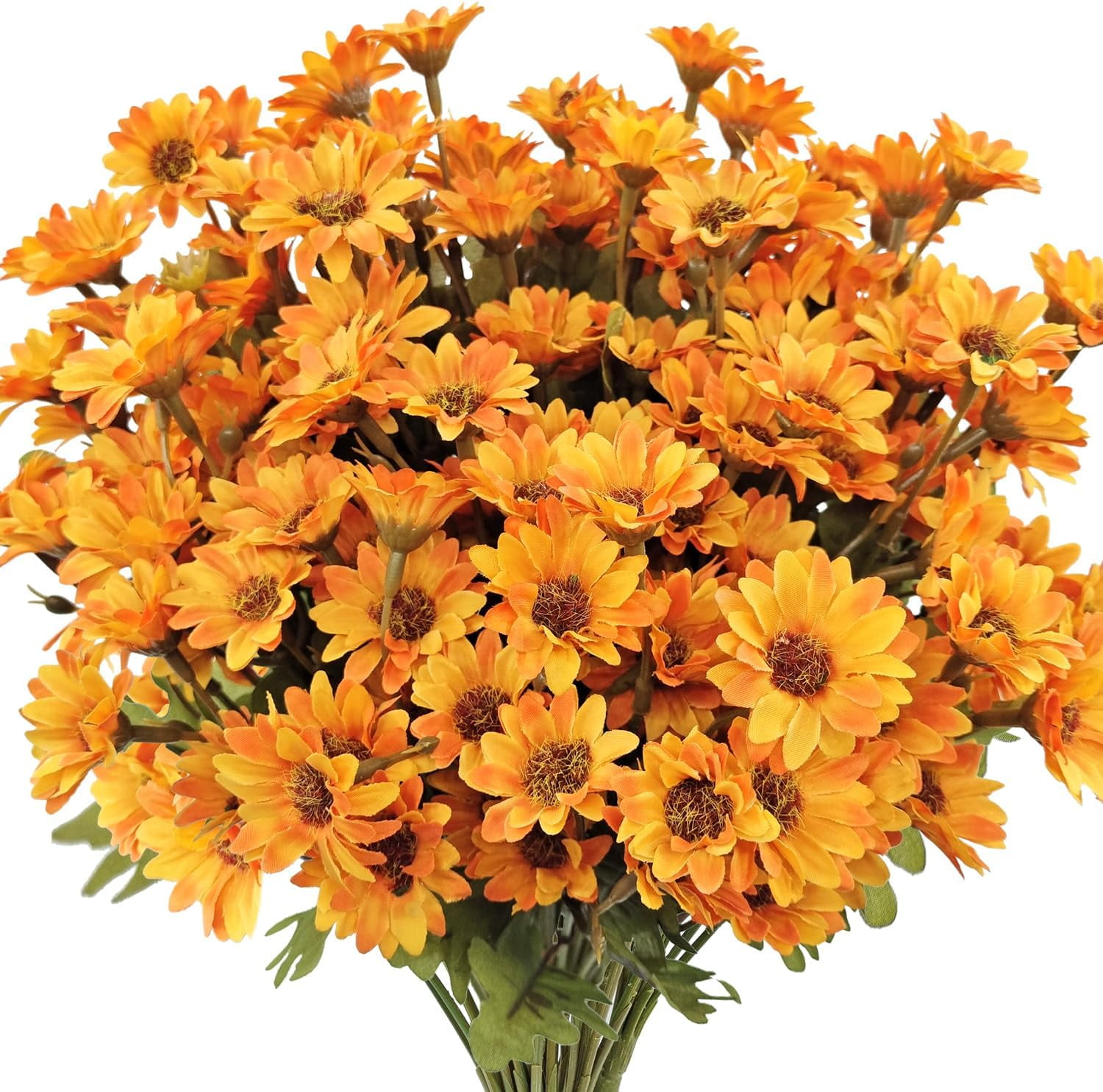 7 Bundles Fake Mums Artificial Fall Flowers for Outdoors Silk Daisy ...