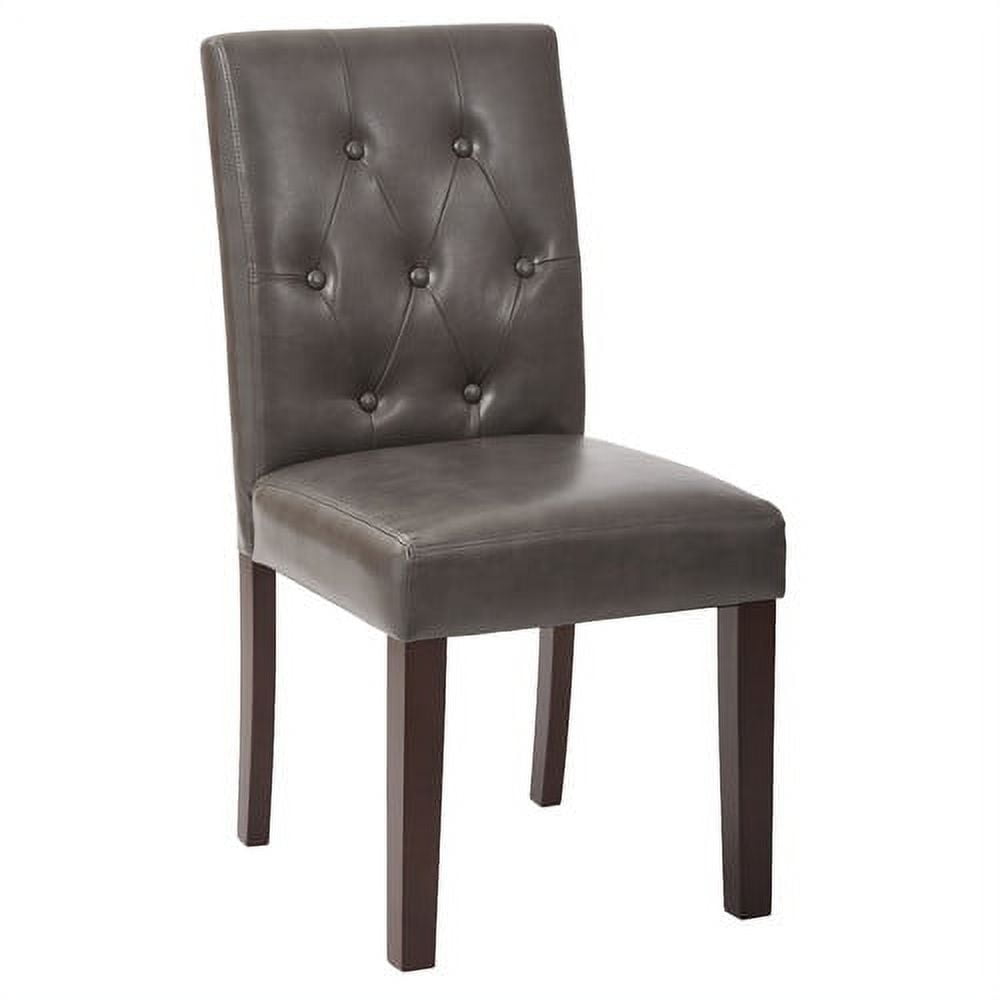 7 Button Dining Chair with Espresso Legs - Walmart.com