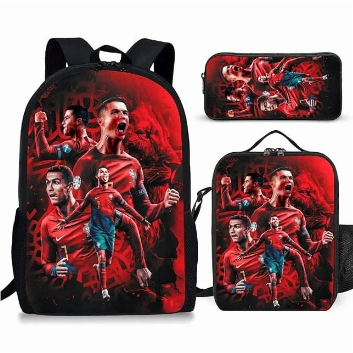 #7 CR7 Ro·na-l.do 3PC#10# 9 Ro·nal*do Backpack, Lunch Bag, Pencil Case, 3 Pieces，For Daily ...