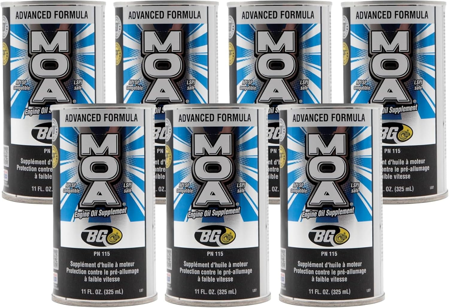 7 Cans of BG Motor Oil Additive MOA - Walmart.com