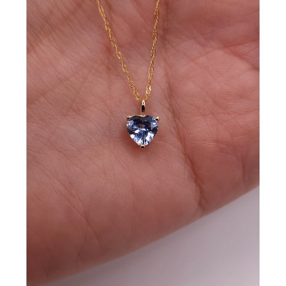 7 Carat Natural Heart Cut Aquamarine Gold Plated Jewelry Sterling ...