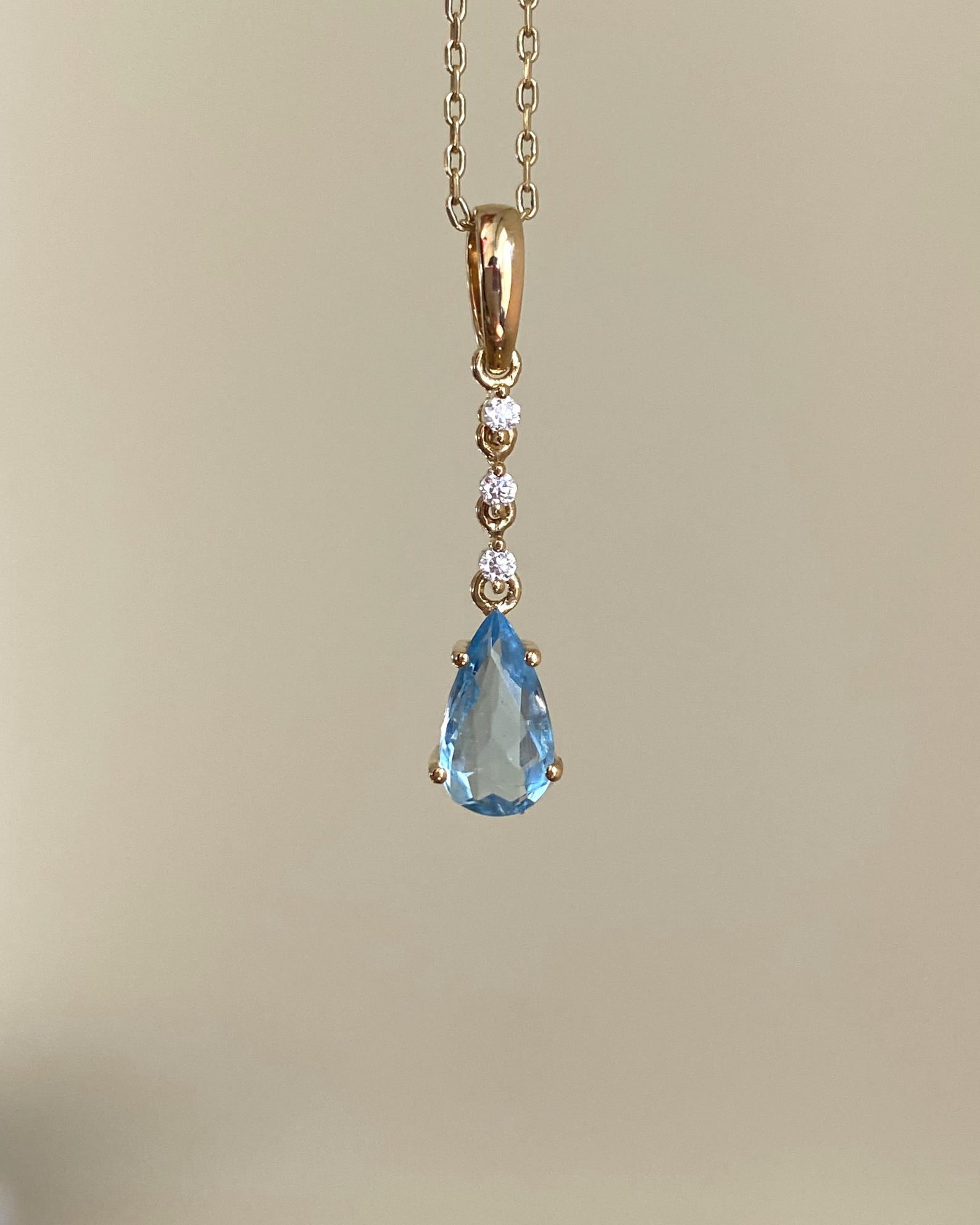 7 Carat Natural Pear Cut Aquamarine Gold Plated Jewelry Sterling Silver ...