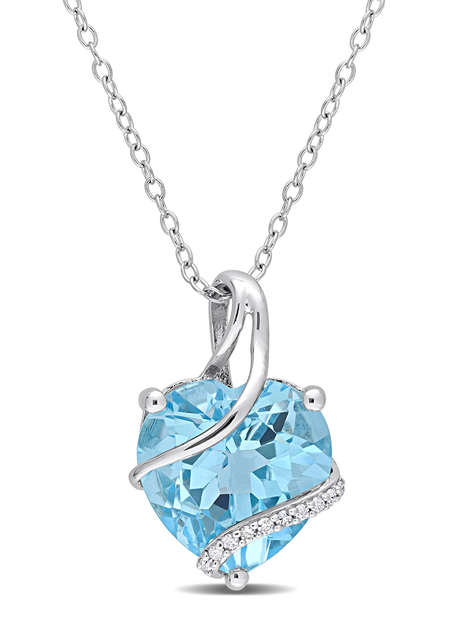 Cushion Sky Blue Topaz and Pearshaped London Blue Topaz and White Topaz ...