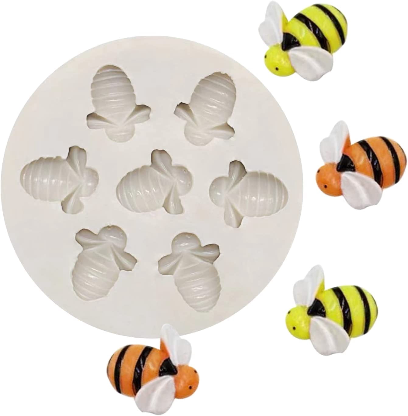 7 Cavity Bumble Bee Silicone Mold for Chocolate, Cake, Candy Baking ...
