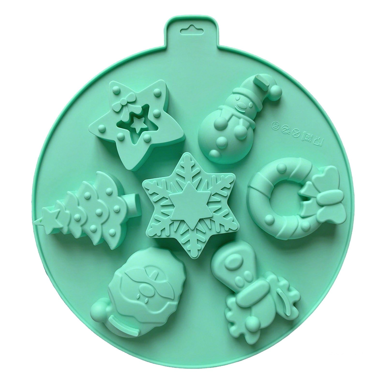 7-Cavity Silicone Mold - Snowman Christmas Tree Shaped Mold, Chocolate ...