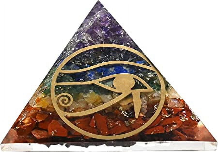 7 Chakra Crystal Orgone Pyramid, Organite Pyramid Eye of Ra - Walmart.com