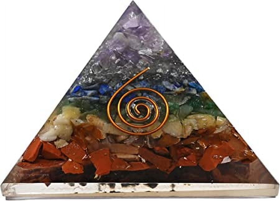 7 Chakra Crystal Orgone Pyramid, Organite Pyramid Healing Copper Coil ...