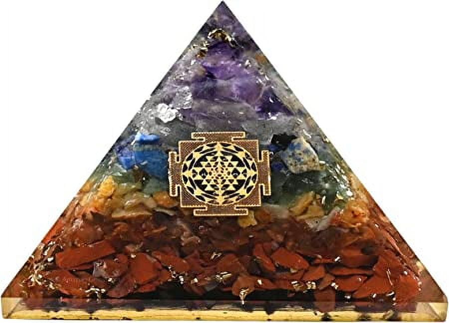 7 Chakra Crystal Orgone Pyramid, Organite Pyramid Sri Yantra - Walmart.com