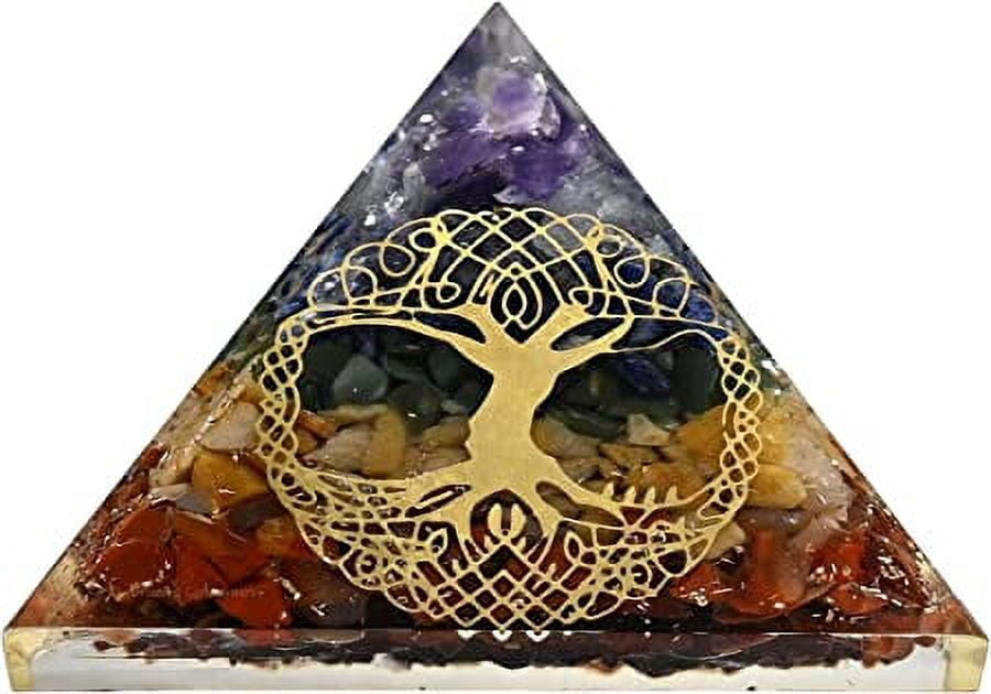 7 Chakra Crystal Orgone Pyramid, Organite Pyramid Tree of Life (Big ...