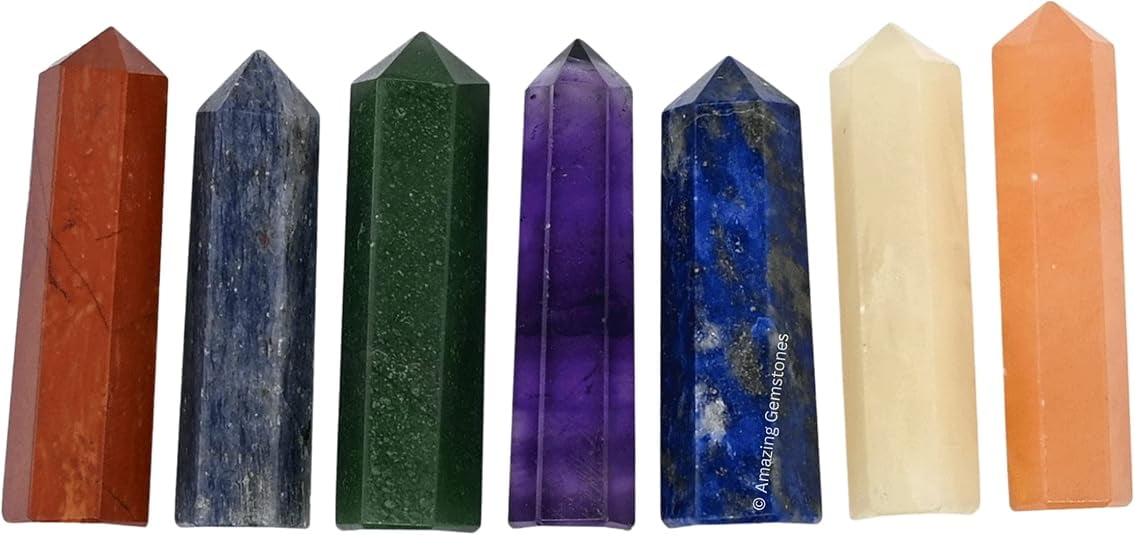 7 Chakra Crystal Points, Healing Crystals for Crafts, Crystal Grid, DIY ...