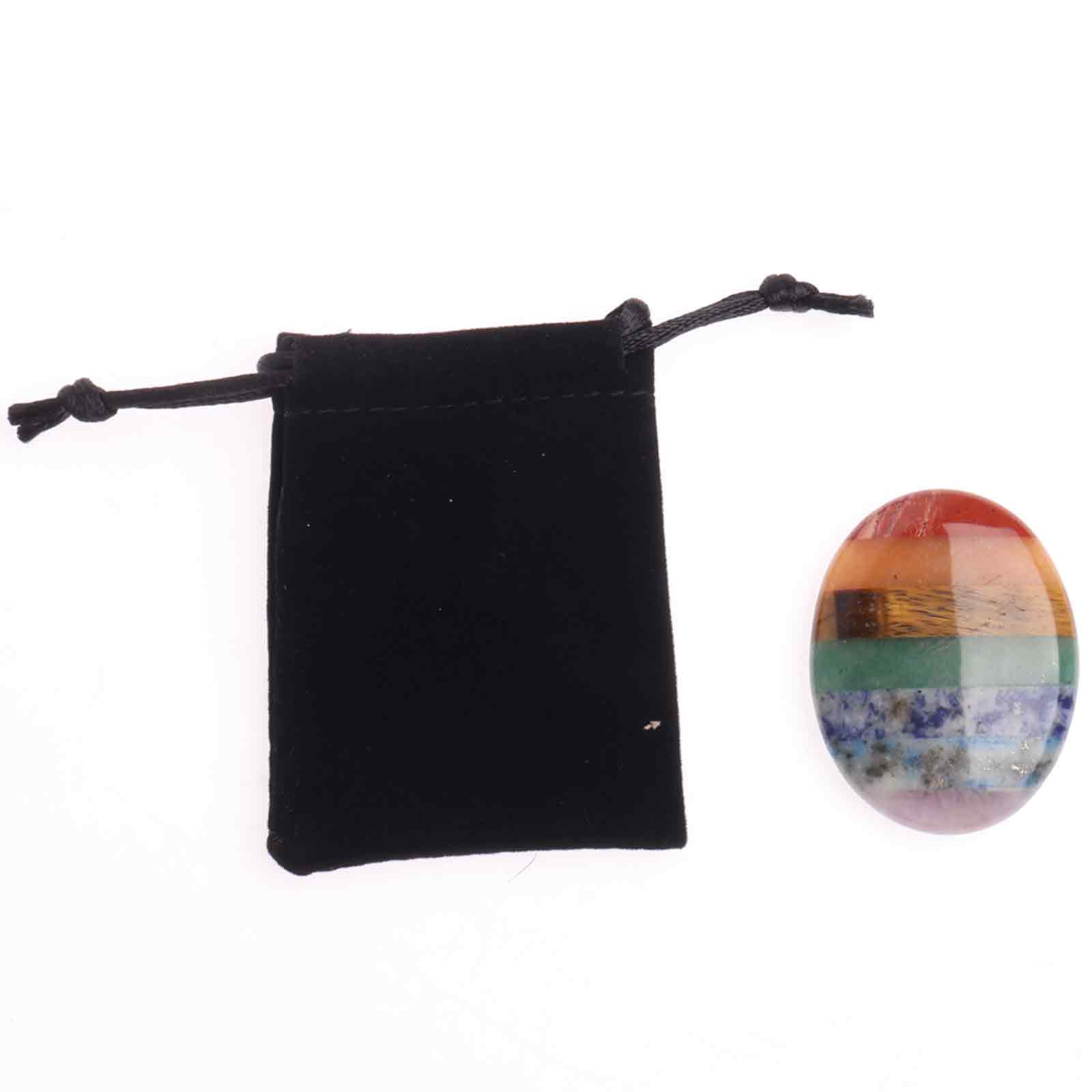 7 Chakra Crystal Worry Stone for Anxiety Relief,Healing Crystal Gifts ...