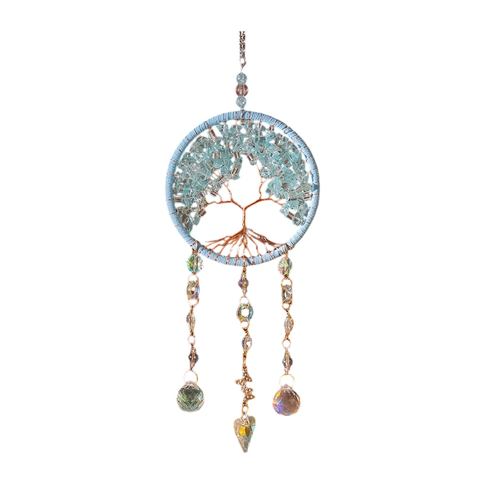 7 Chakra Dream Catcher with Agate Stones - Handmade Tree of Life Wall ...