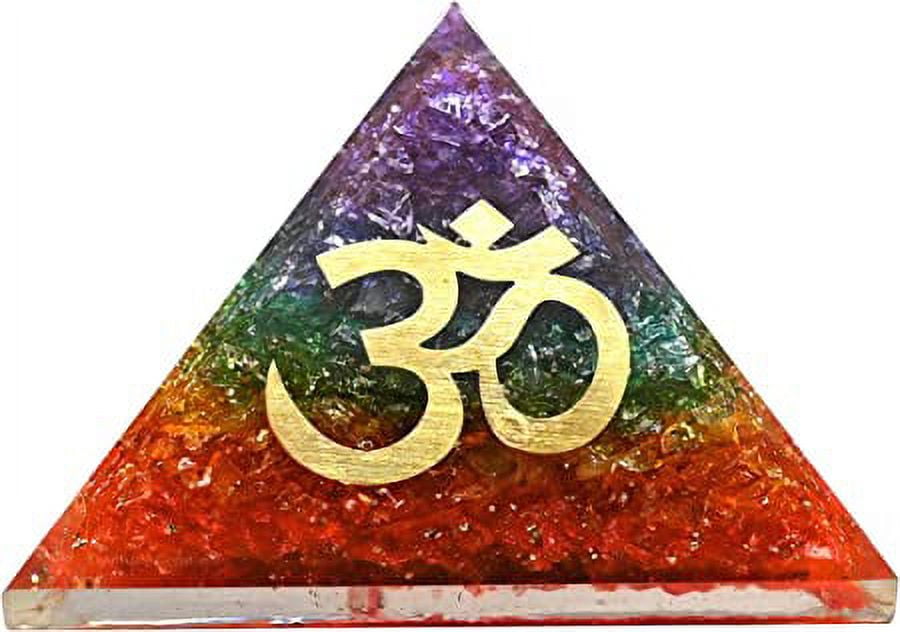 7 Chakra Onyx Crystal Orgone Pyramid, Organite Pyramid Om (Big ...