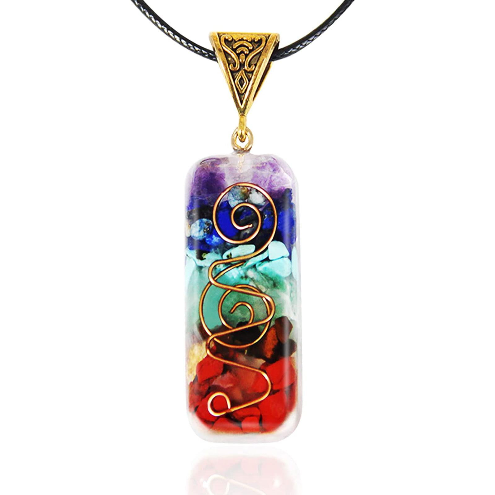 7-Chakra Reiki Heng Yoga Natural Stone Pendant Nelace isex Jewellery ...