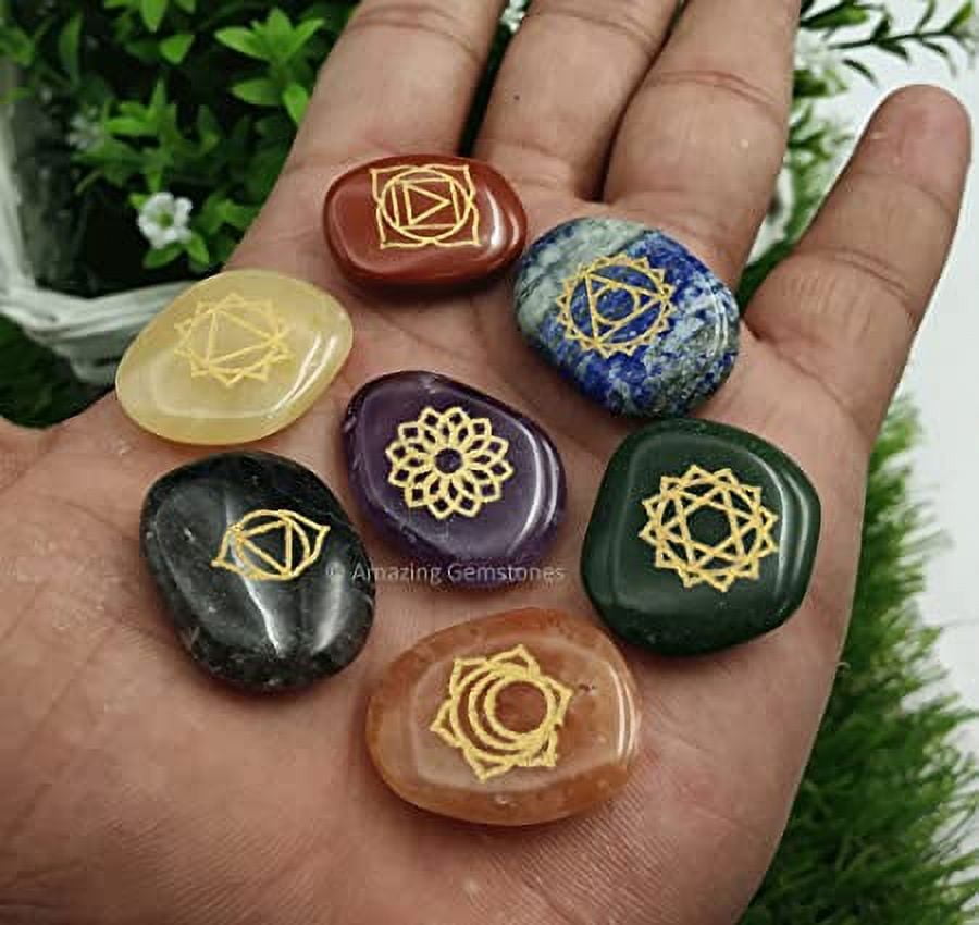 7 Chakra Set of Natural Healing Crystals for Men Women Beginners (Mini ...