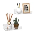 7'' Clear Acrylic Wall Shelf 2 Pack, Acrylic Floating Shelves, Acrylic ...
