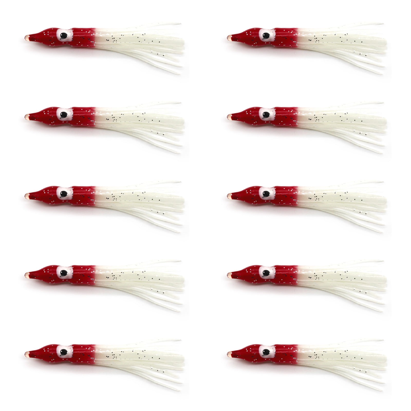 7 Color 10PCS/lot Squid Hook Soft Baits Fishing Lures Artificial Squid ...