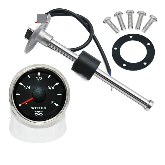7 Color Backlight 52mm Water Level Gauge + Water Level Sensor 0~190 Ohm ...