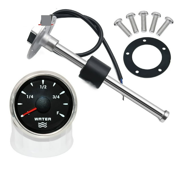7 Color Backlight 52mm Water Level Gauge + Water Level Sensor 0~190 Ohm ...