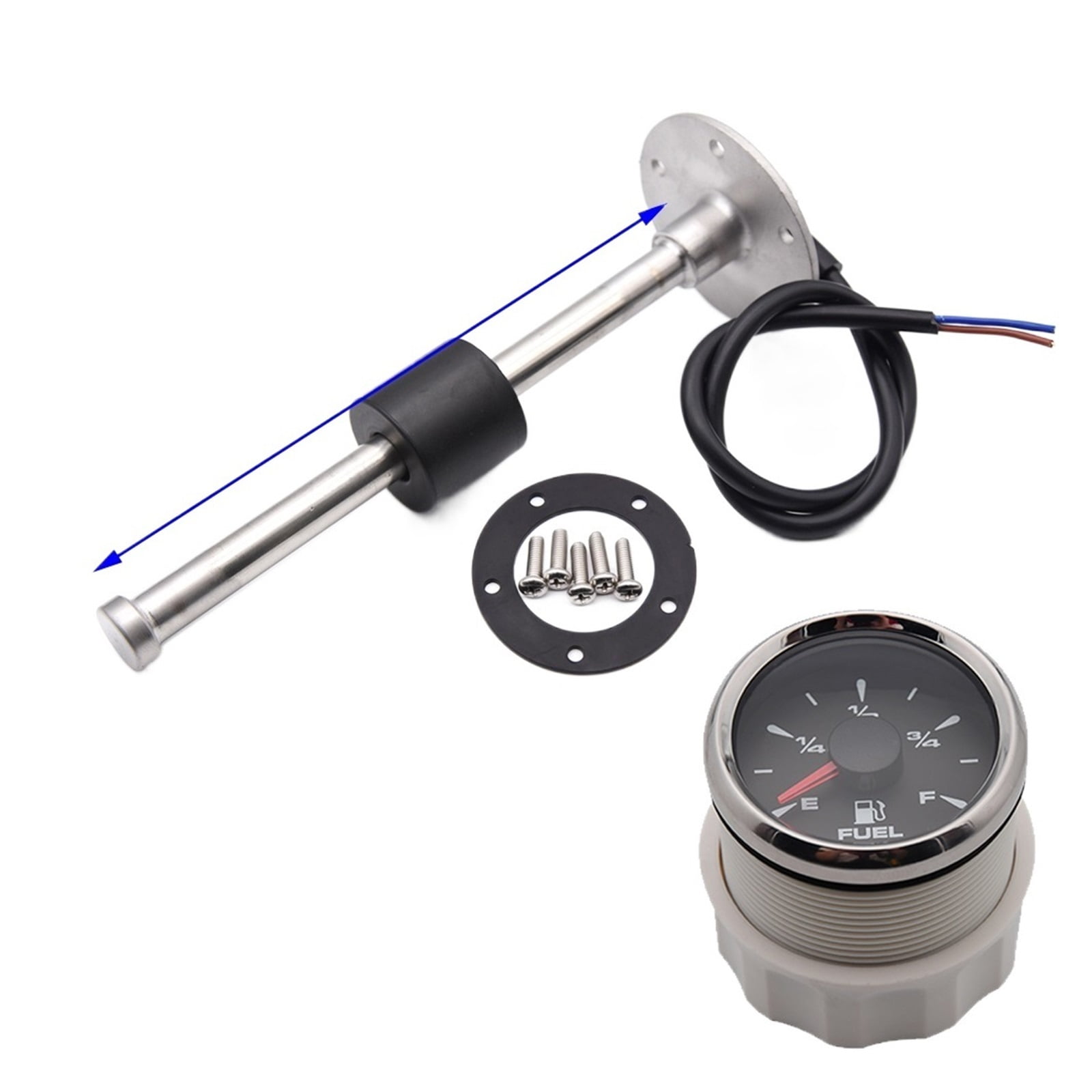 7 Color Backlight Waterproof Fuel Level Gauge 0-190ohm Oil Tank Level ...