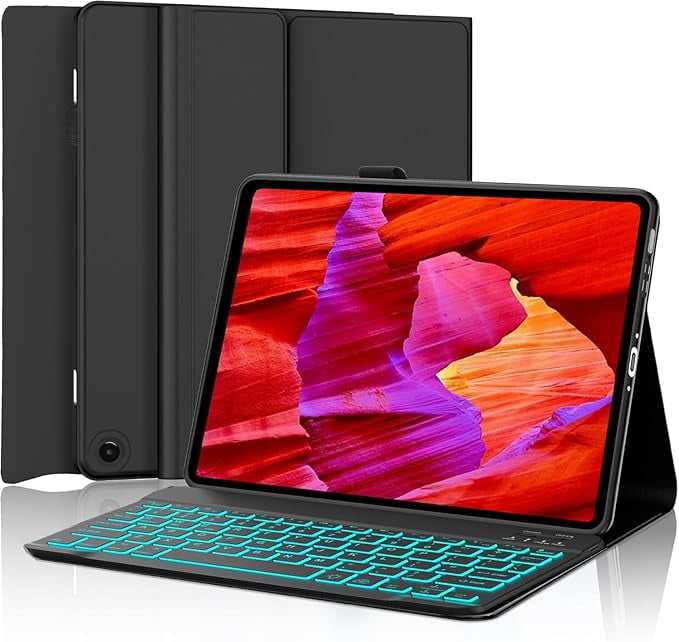 7-Color Backlit Detachable Keyboard Case with Pen Holder, for Fire Max ...