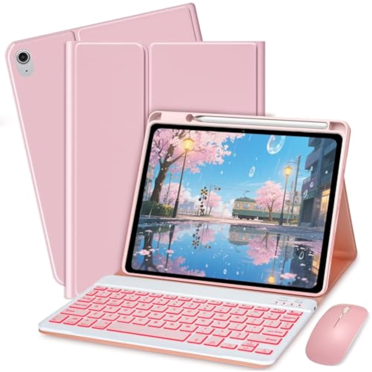 7-Color Backlit Keyboard Case + Mouse for iPad 10th Gen 2022 / 11th Gen ...