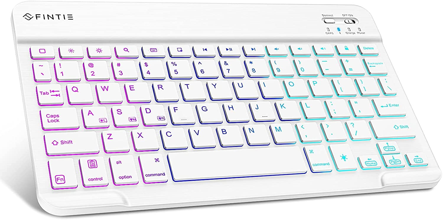 Wireless Bluetooth Keyboard with 7-Color Backlit for iPad, Samsung ...