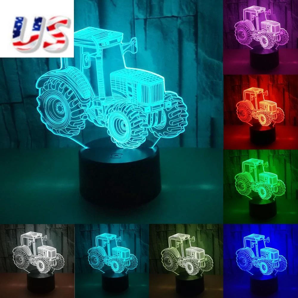 7 Color Changing 3D Led Car Night Light With Remote Control For Home ...