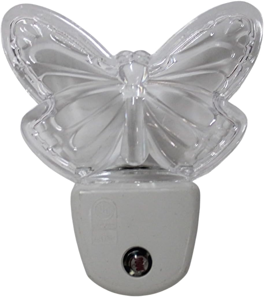 7-Color Changing LED Butterfly Night Light with Dusk to Dawn Sensor ...