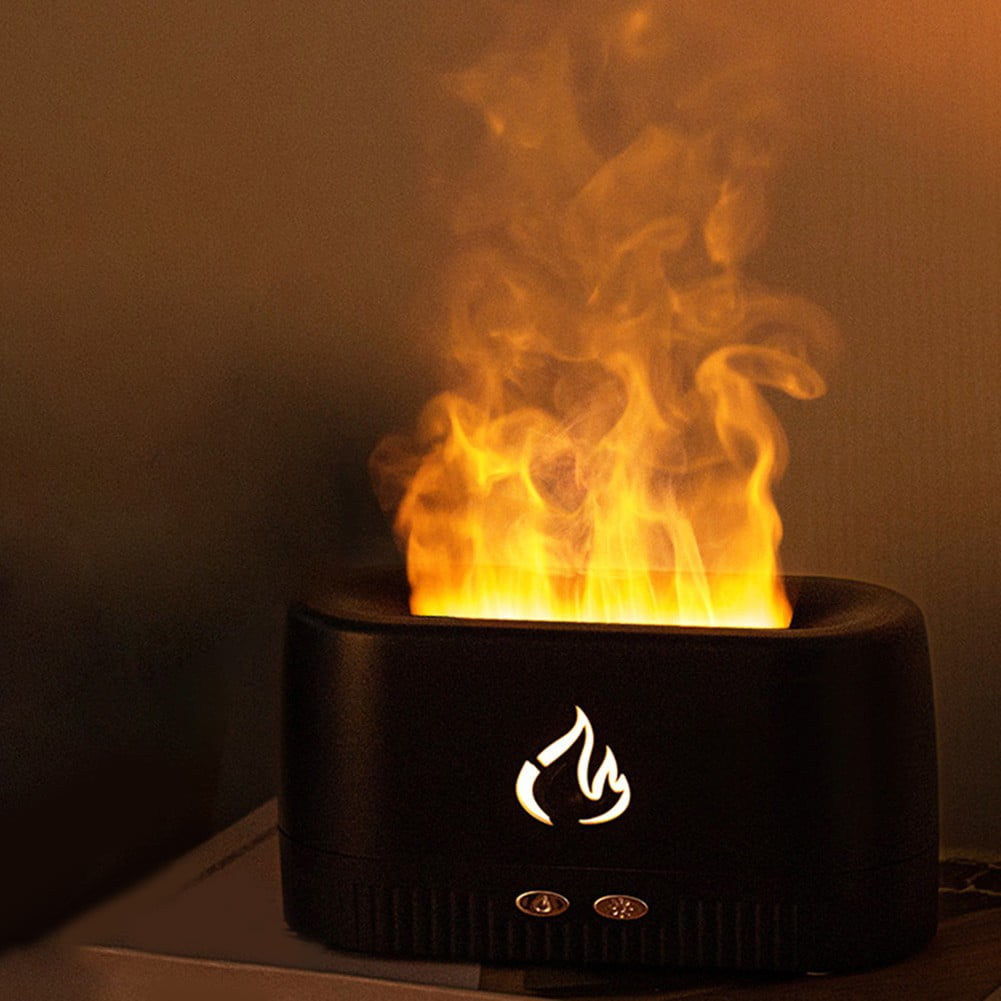 7-Color Flame LED Essential Oil Diffuser - Aromatherapy Air Humidifier ...
