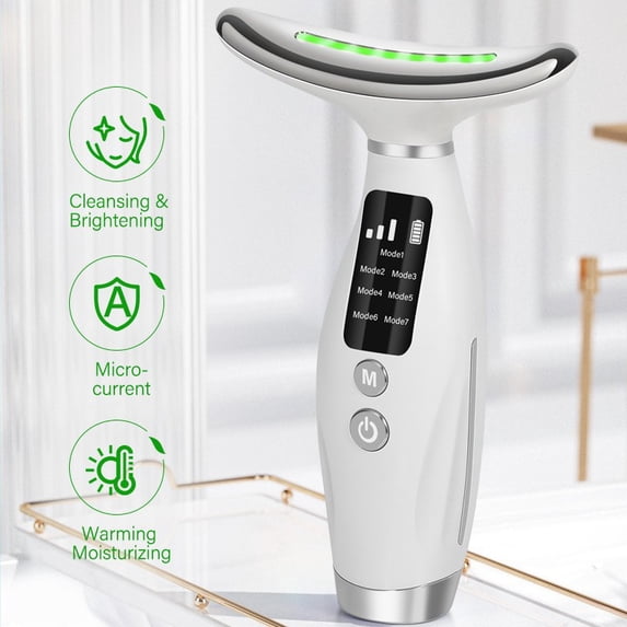 7-Color LED Neck & Face Lift Massager with Heating & Vibration, Skin ...