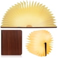 7 Color LightsBook Light, Wooden Design, Reading Lamp with Book Cover ...