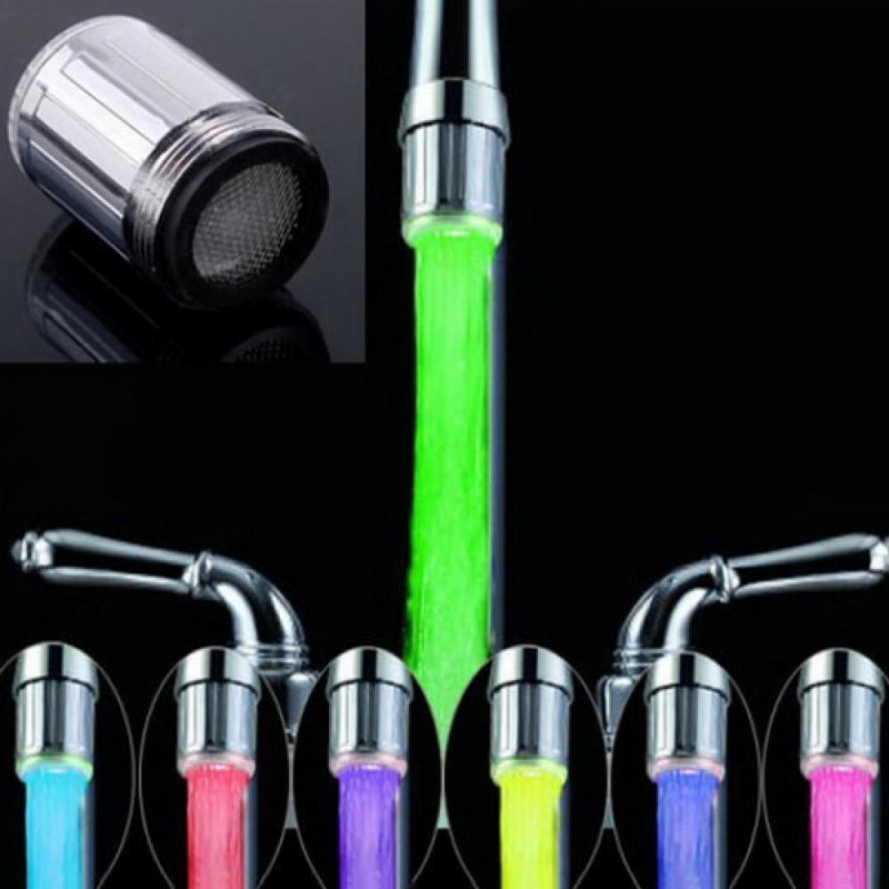 7-Color Temperature Sensitive Gradient LED Water Faucet Light Water ...