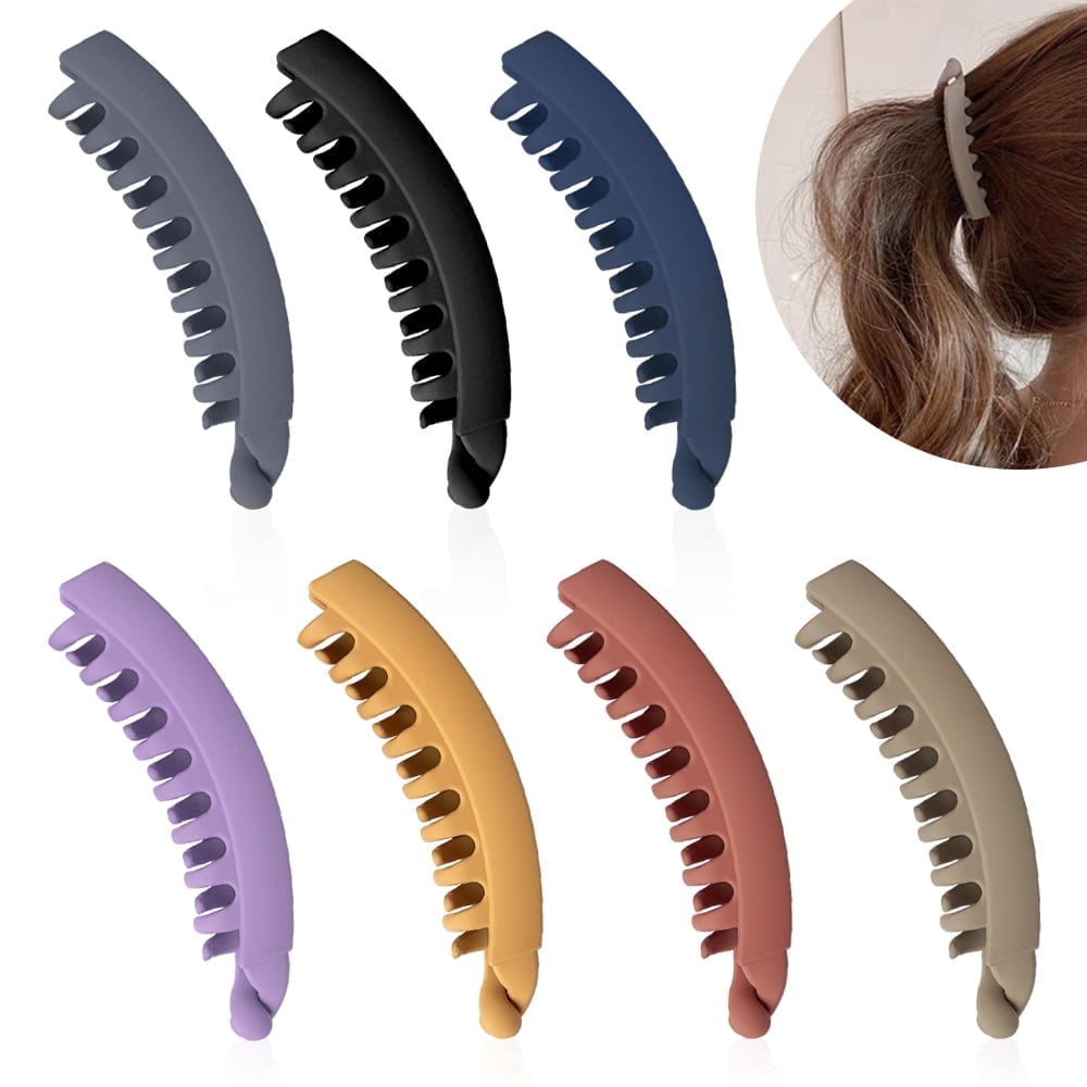 7 Colors 5in Matte Non Slip Banana Hair Clip, Banana Hair Comb ...