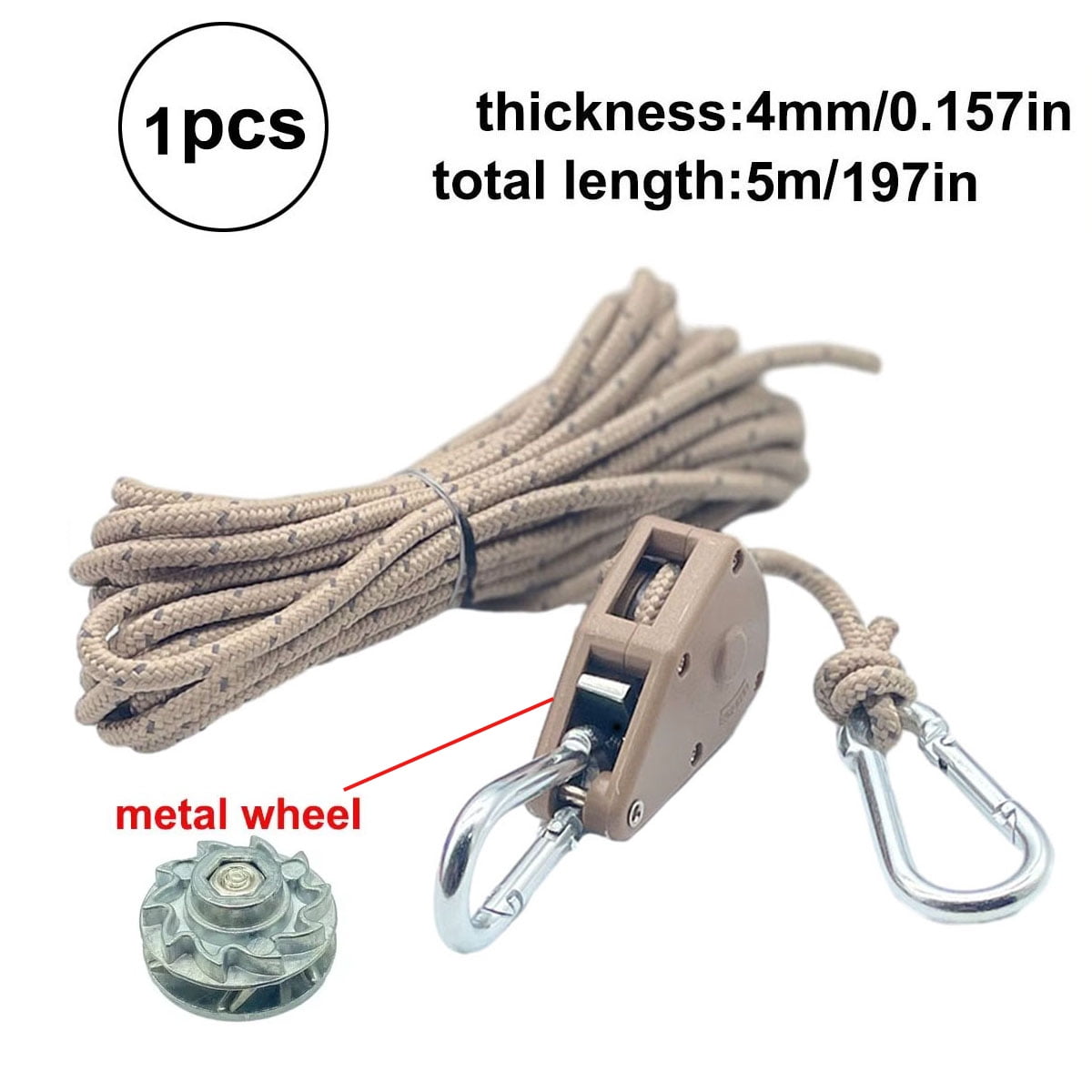 7 Colors 5m Camping Tent Wind Rope Reflective Tie Down Tightener ...