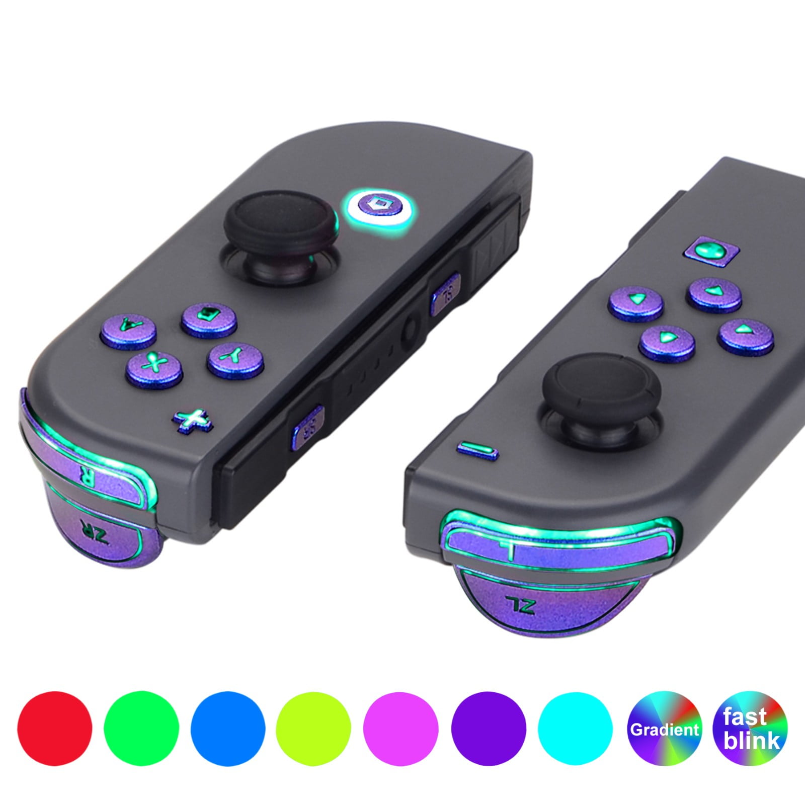 7 Colors 9 Modes LED Kit Chameleon Purple Blue ABXY Face Buttons for ...